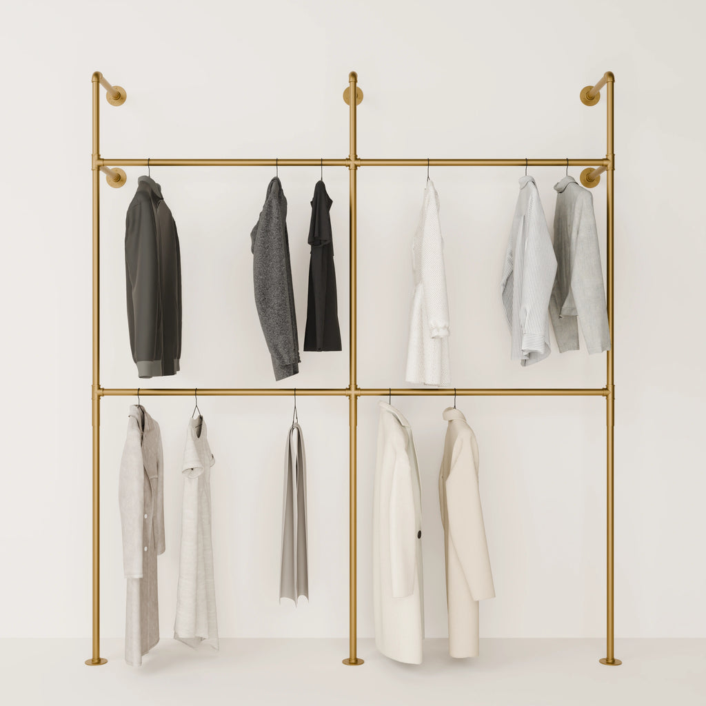 Double Gold Clothes Rail - Luxurious Touch for Your Home | pamo. – pamo ...