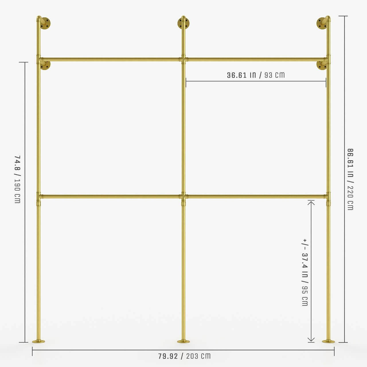 Double Gold Clothes Rail - Luxurious Touch for Your Home | pamo. – pamo ...