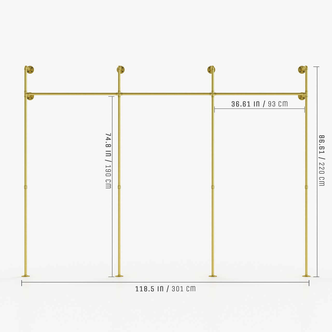 Gold Clothes Rail System - Upgrade Your Closet | pamo. – pamo. design