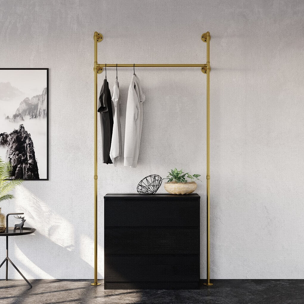 Gold Wardrobe Rack - Elegant and Glamorous | pamo. – pamo. design