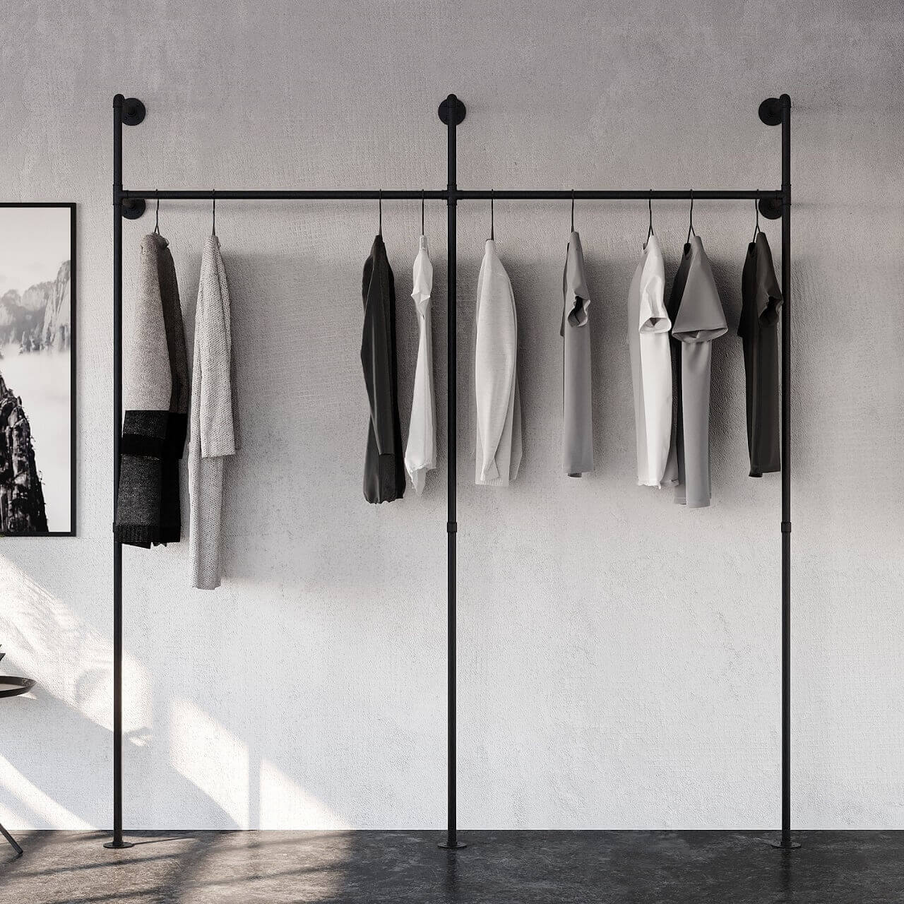 Industrial Pipe Hanging Rod - Unique Wardrobe Piece | pamo. – pamo. design